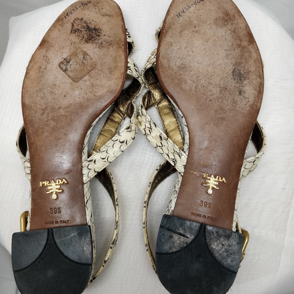 Prada | Shoes | Prada Studded Snakeskin Sandals | Poshmark